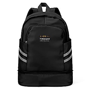 Gym Backpack for Women with Shoes Compartment & Wet Pocket,Travel Backpack Waterproof, Black Backpack