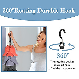 Miracsnail Hat Rack for Baseball Caps Organizer Hat Holder for Closet Hook, Wall and Door 24 Large Clips Cap Storage for Hanging Ball Caps Winter Beanie & Accessories 1 Pack