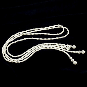 BABEYOND Long Pearl Necklace Faux Pearls Necklace Set Beaded Long Pearls Necklace 1920s Gatsby Costume Jewelry
