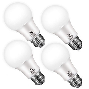 Energetic 4-Pack Dusk to Dawn LED Outdoor Light Bulb, 60 Watt Equivalent(6W), 800LM, Warm White 3000K, E26 Base, Automatic On/Off Sensor Light Bulb for Porch, Hallway, Garage, UL Listed