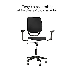 Union & Scale Un59380 Essentials Fabric Task Chair, Black