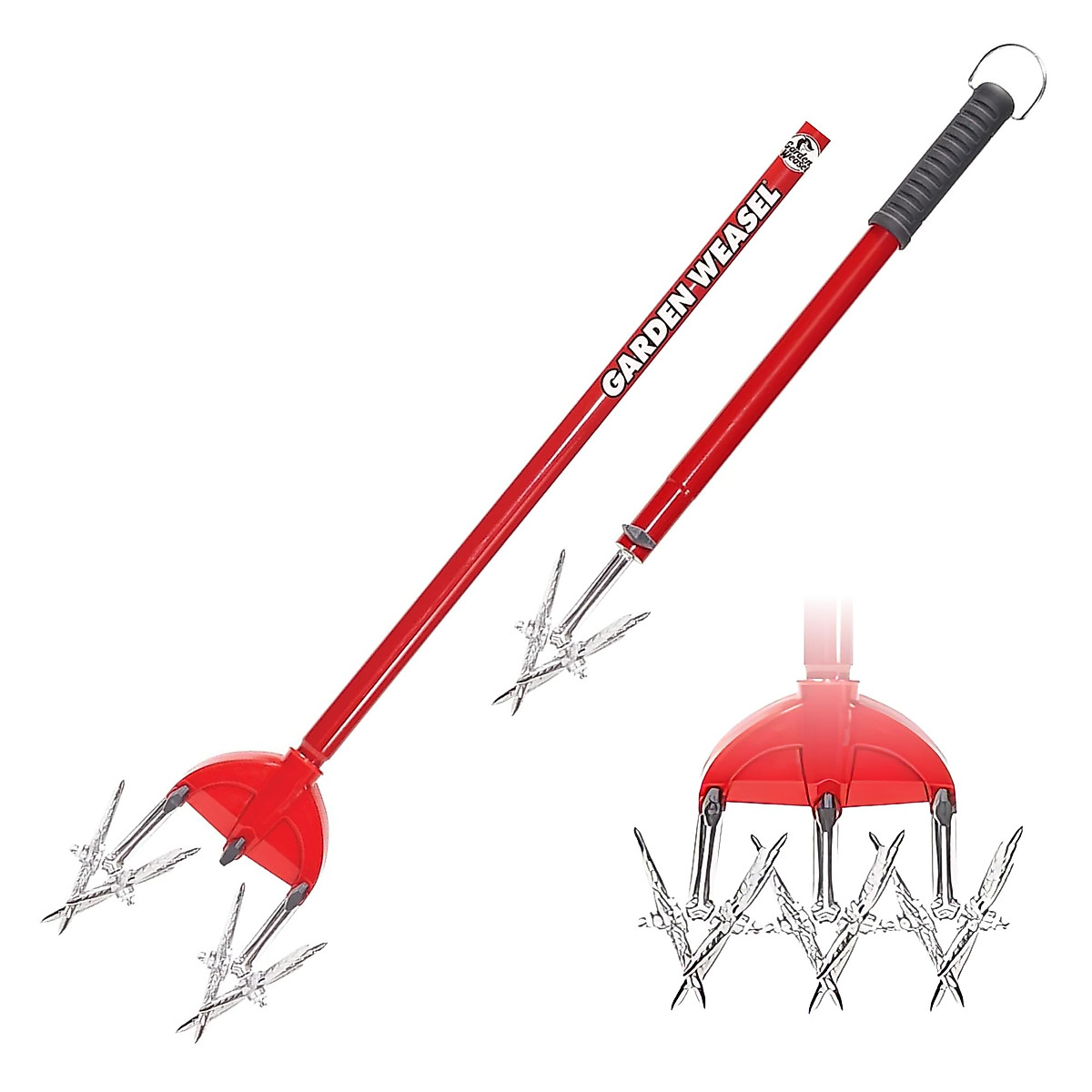 Garden Weasel Rotary Cultivator & Hand Tiller - 2-in-1 | Aerate, Weed, Cultivate, Plant, Reseed | Lawn Reseeding Garden Tool, Garden Soil Loosener | 91206