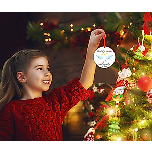 FaCraft Baby Christmas in Heaven Ornament - 3" Angel Memorial Christmas Ornaments - Footprint Hold You in Our Hearts Loss of Baby Sympathy & Memorial Gifts