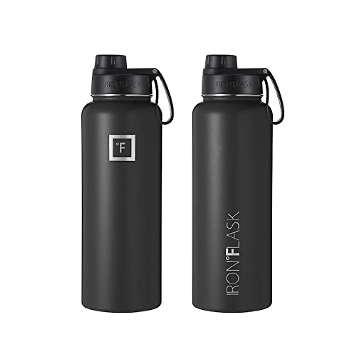 IRON °FLASK Sports Water Bottle - 40 Oz, 3 Lids (Spout Lid), Leak Proof, Vacuum Insulated Stainless Steel, Double Walled, Thermo Mug, Metal Canteen