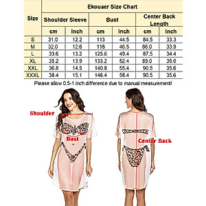 Ekouaer Bikini T Shirt Miss America Bikini Body Cover-Up T-Shirt for Women L