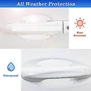 Forjume Car Door Handle Scratch Protector, 8PCS Transparent Car Door Handle Cup Protector Film Sticker Clear Door Bowl Paint Anti-Scratches Protection Film, Universal Fits