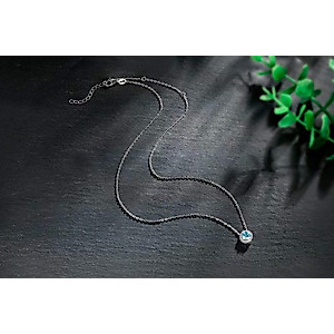 Presentski March Birthstone Necklace for Mom Aquamarine Necklace Mother's Day Gifts for Women Grandmother Necklace