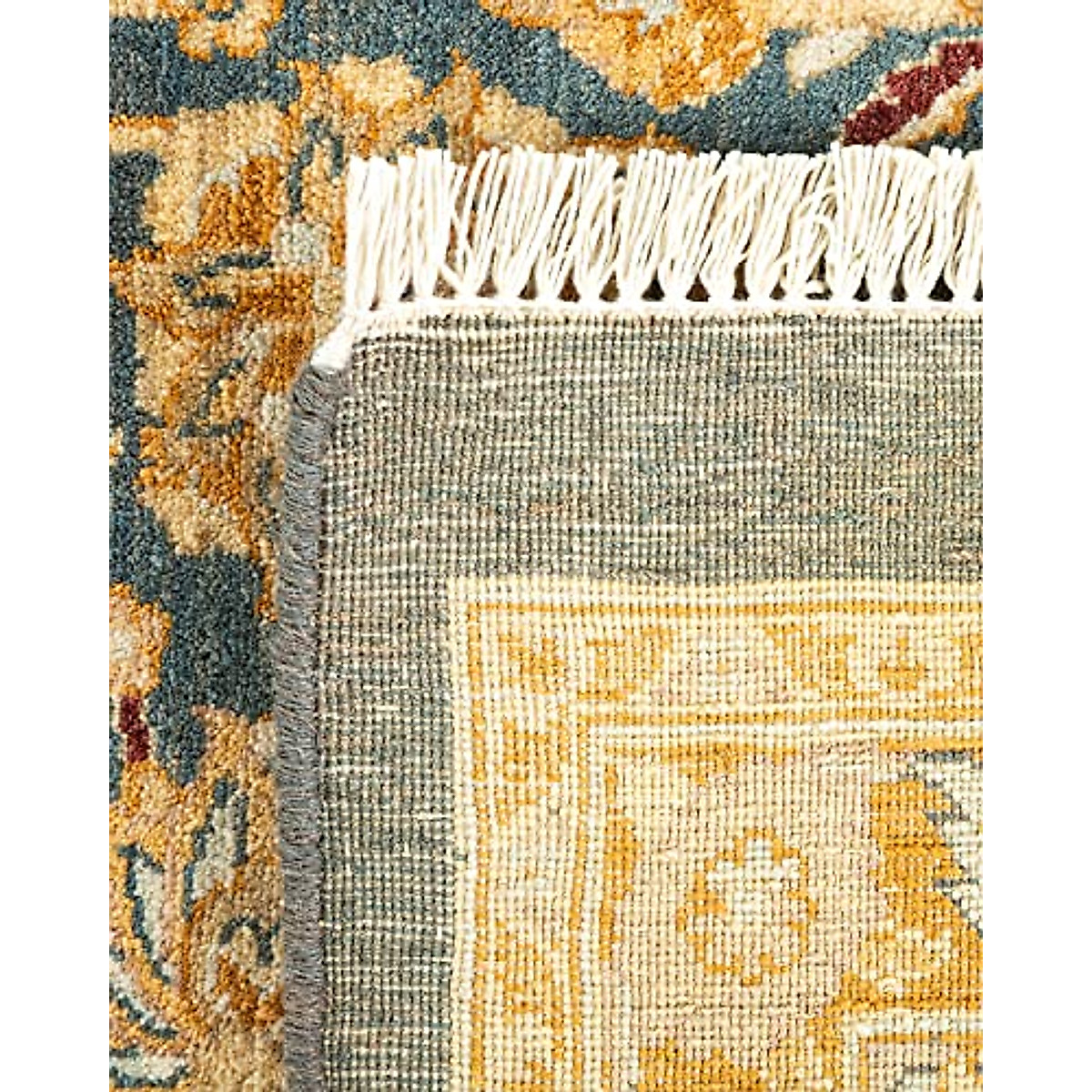 One of a Kind Hand Knotted Hand Made Wool Traditional Oriental Mogul Gray 8 X 10 Area Rug