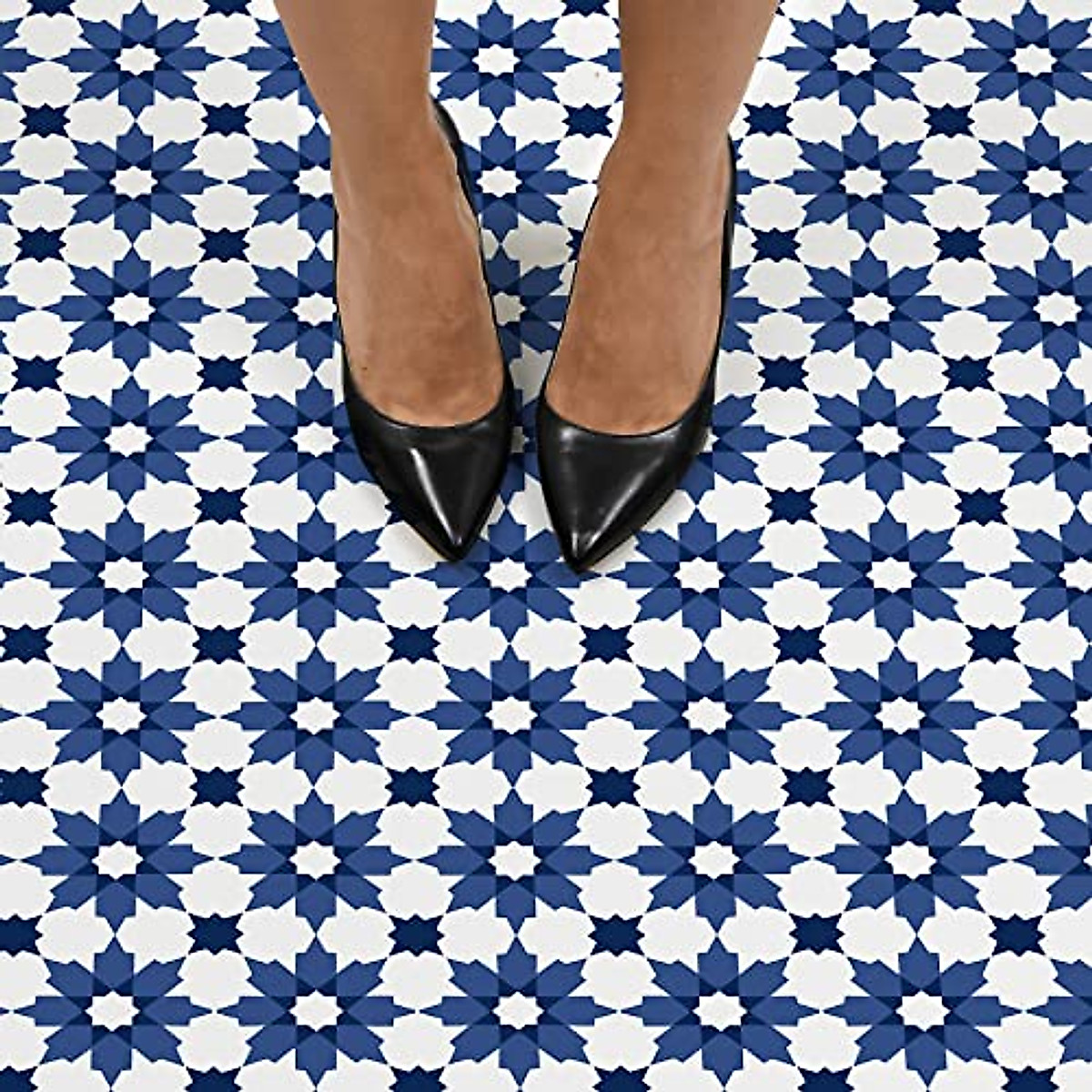 FloorPops Zellige Peel & Stick Floor Tiles, Blue