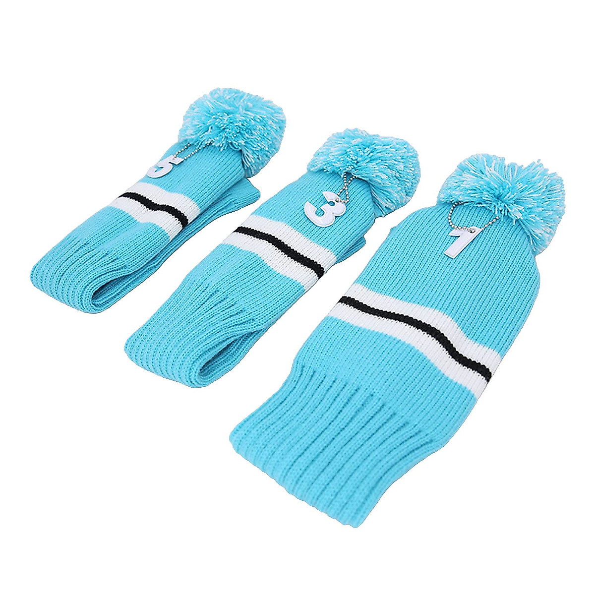 SM SunniMix 3 Pieces Knitted Golf Headcover Driver Cover Anti-Slip Golf Club Wood Head Covers for Driver Wood, Fairway Wood and Hybrid(UT) Protect Sleeves