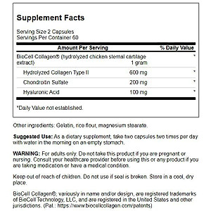 Swanson Chicken Sternum Cartilage - Collagen Type II 500mg 200 Capsules