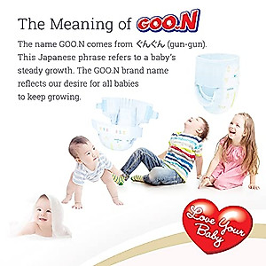 GOO.N Plus+ Diapers S Size (up to 18 lb) Unisex 1-Pack 50 Count Tape Straps Sensitive Skin, Made in Japan