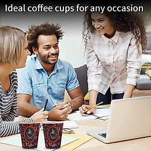 Tsyware 100 Pack Quality Disposable Paper Hot Coffee Cups, Perfect For Hot Drinks Tea & Coffee, Coffee Shops And Bars (10 oz)
