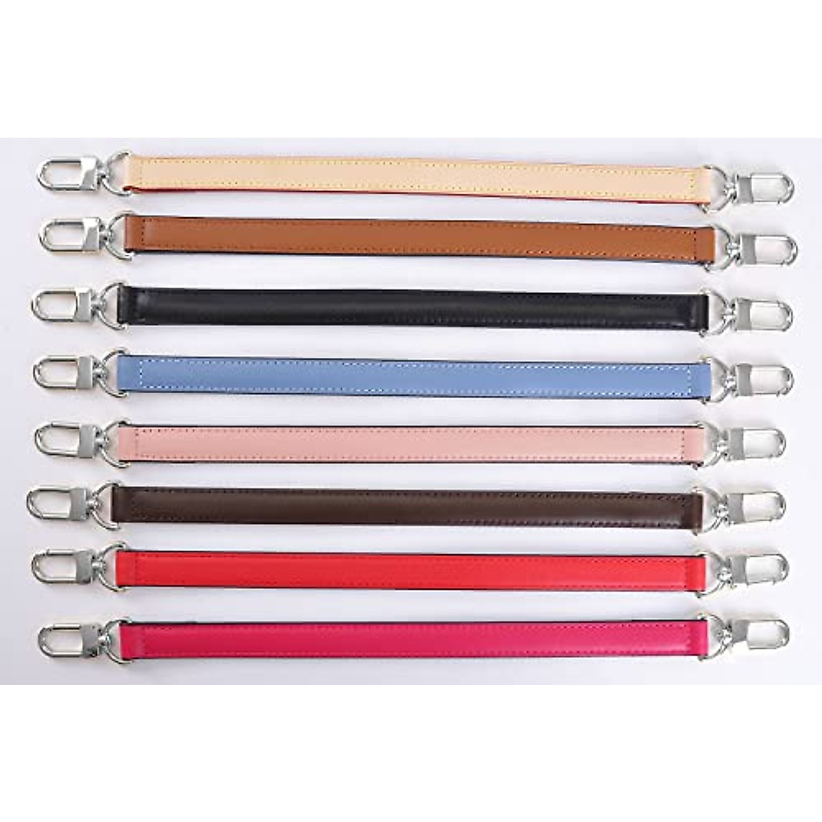 Genuine Leather Plain Strap Replacement Top Handle Leather Strap for Neonoe Handbag(Black-Silver Lock)