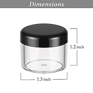 40PCS Plastic Cosmetic Containers Transparent storage tank with screw cap Storage Jars be used for Clay, Liquid,Sample ，20 ml/ 0.7 oz (black lid)
