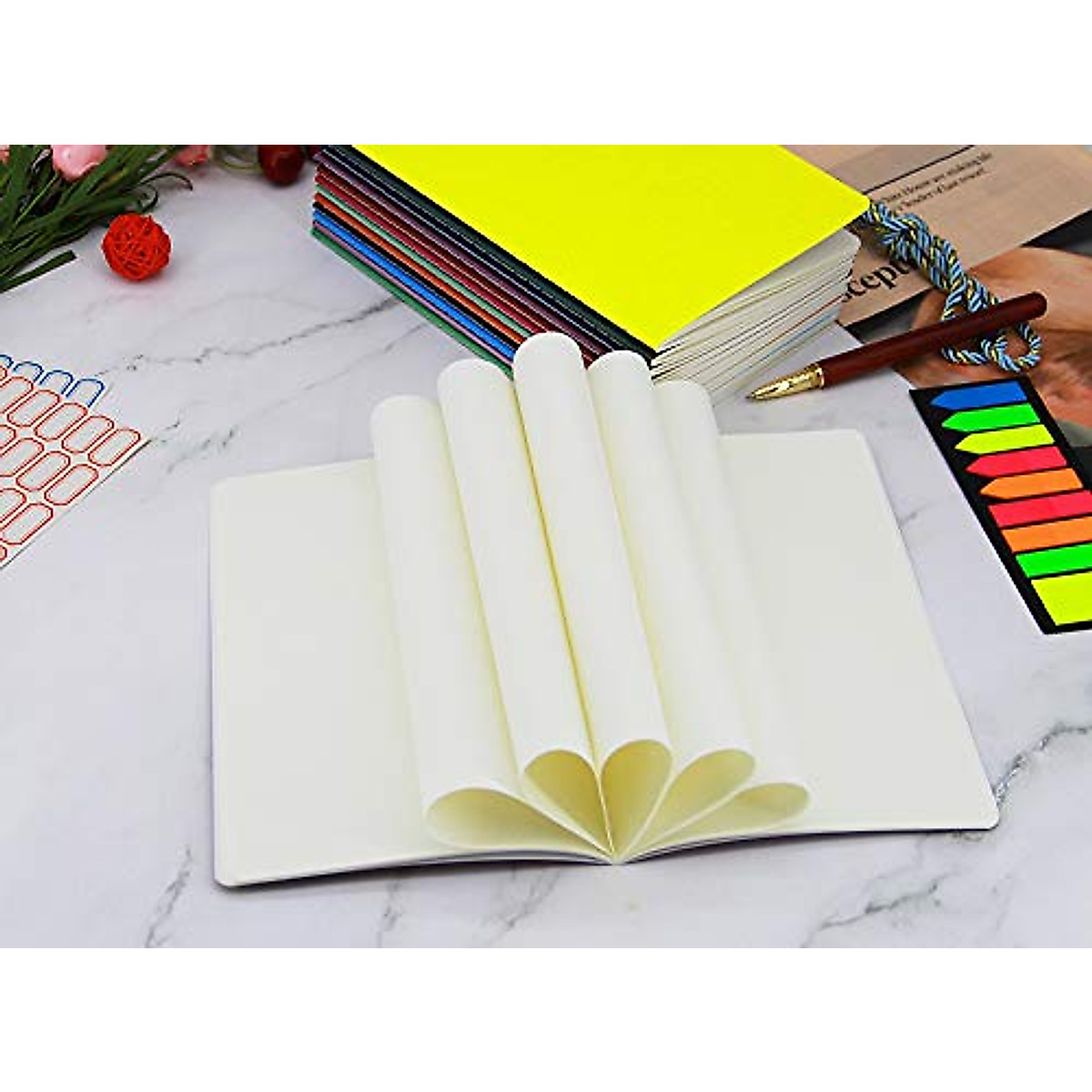 Zegrox A5 Colorful Blank Sketchbook Unruled Journal Pack Planner with Unlined Paper,Thick Blank Journal -60 Pages, 12 Pack (Blank)