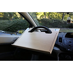 Wheeldesk Executive Size (18 1/2" x 14 1/2") Car Table – E-book & Notepad Vehicle Desk - Mobile Office - Steering Wheel Mountable Desk - Portable Automobile Desk For Laptop Computer/iPad - Car Tray