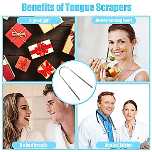 Zlongron U-shaped metal stainless steel toungescraper, is a bad breath eliminating oral care tongue brush, durable, easy to clean tongue scraper with case. bring you a day of fresh breath.