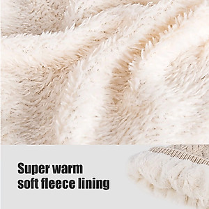 Kids Winter Beanie Hat, Children's Warm Fleece Lined Knit Thick Ski Cap with Pom Pom for Boys Girls (Navy)