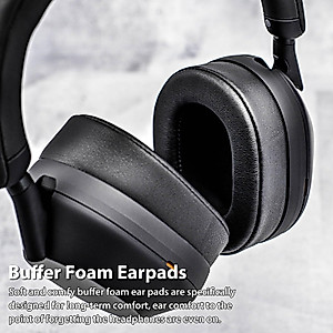 WH 1000XM5 Earpads for WH-1000XM5 (WH1000XM5) by TRANSTEK, Replacement Ear Pads Cushions with High-Density Noise Isolation Foam, Added Thickness-Comfort Leather