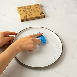 ARYA. | Pop-Up Eco Sponges 24 Pack | Natural Cellulose | Compostable & Biodegradable | Compressed Kitchen & Bathroom Sponges | Plastic-Free & Non-Scratch (24)