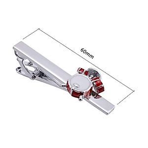 Jonwo Men Tie Clip Drum Kits Tie Bar for Gentleman Metal Silver Tone Regular Necktie Tie Bar Clip for Music Fans Anniversary (Drum Kit Tie Clip)