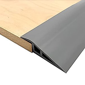 Vinyl-Floor-Transition-Threshold-Strip Self-Adhesive, Threshold 1/2''~3/5'', Door/Carpet-to-Tile-Transition-Strip Reducer, Doorway Edge Trim for Laminate Floor Mat Vinyl Tile, 3.28 Ft (Gray)