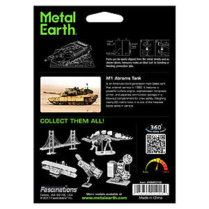 Metal Earth M1 Abrams Tank 3D Metal Model Kit Bundle with Tweezers Fascinations