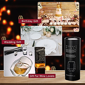 Gootus Whiskey Glass Set of 2 - Scotch Bourbon Glasses for Men, Hand Blown Double Walled Old Fashioned Glass with Premium Gift Box