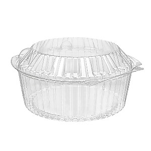 Nicole Home Collection 90 Count Plastic Salad Bowls with Hinged lids, 84 Oz. (90 sets) To-Go Disposable Containers