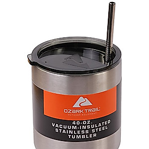 4 WIDE 40-Ounce Stainless Steel Straws (NO CUP) for 40 oz Ozark Trail Double-Wall Rambler Vacuum Cups - CocoStraw Brand Drinking Straw (4 Straws 40oz)