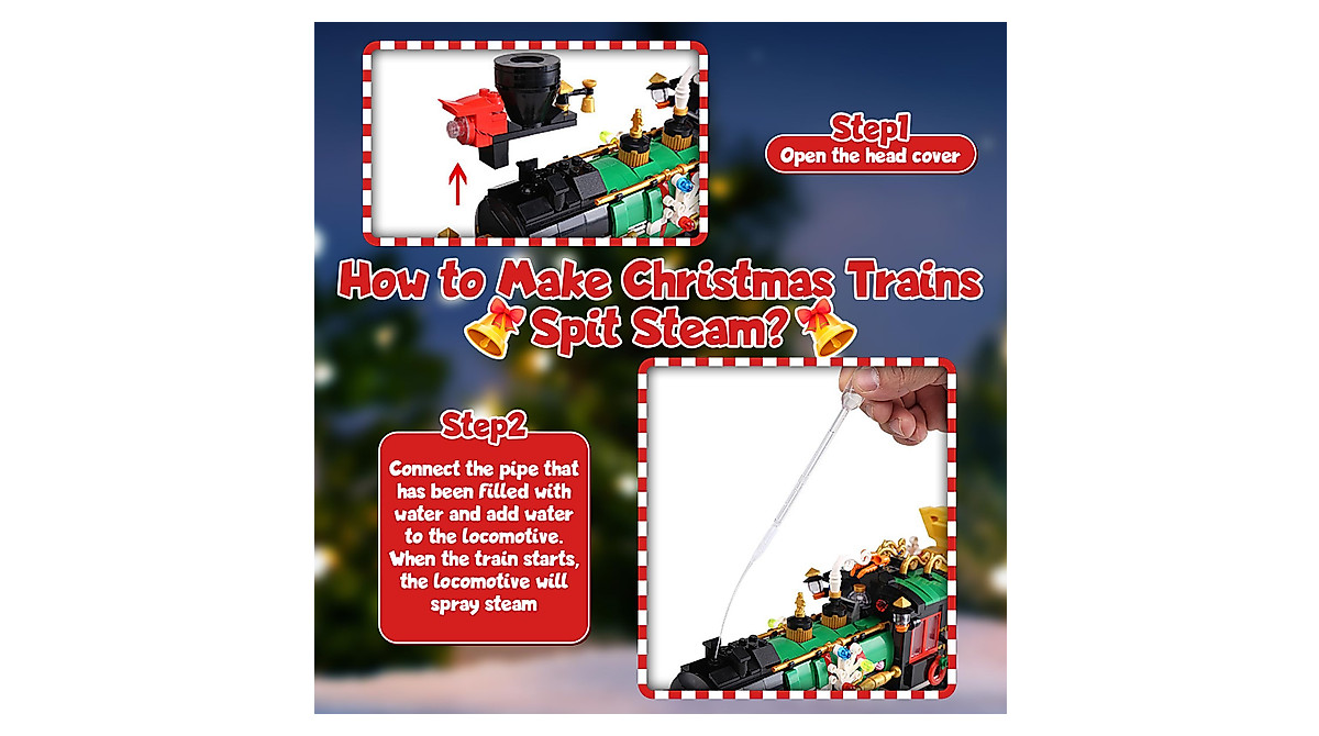 Christmas Train Set Building Blocks with Remote Control