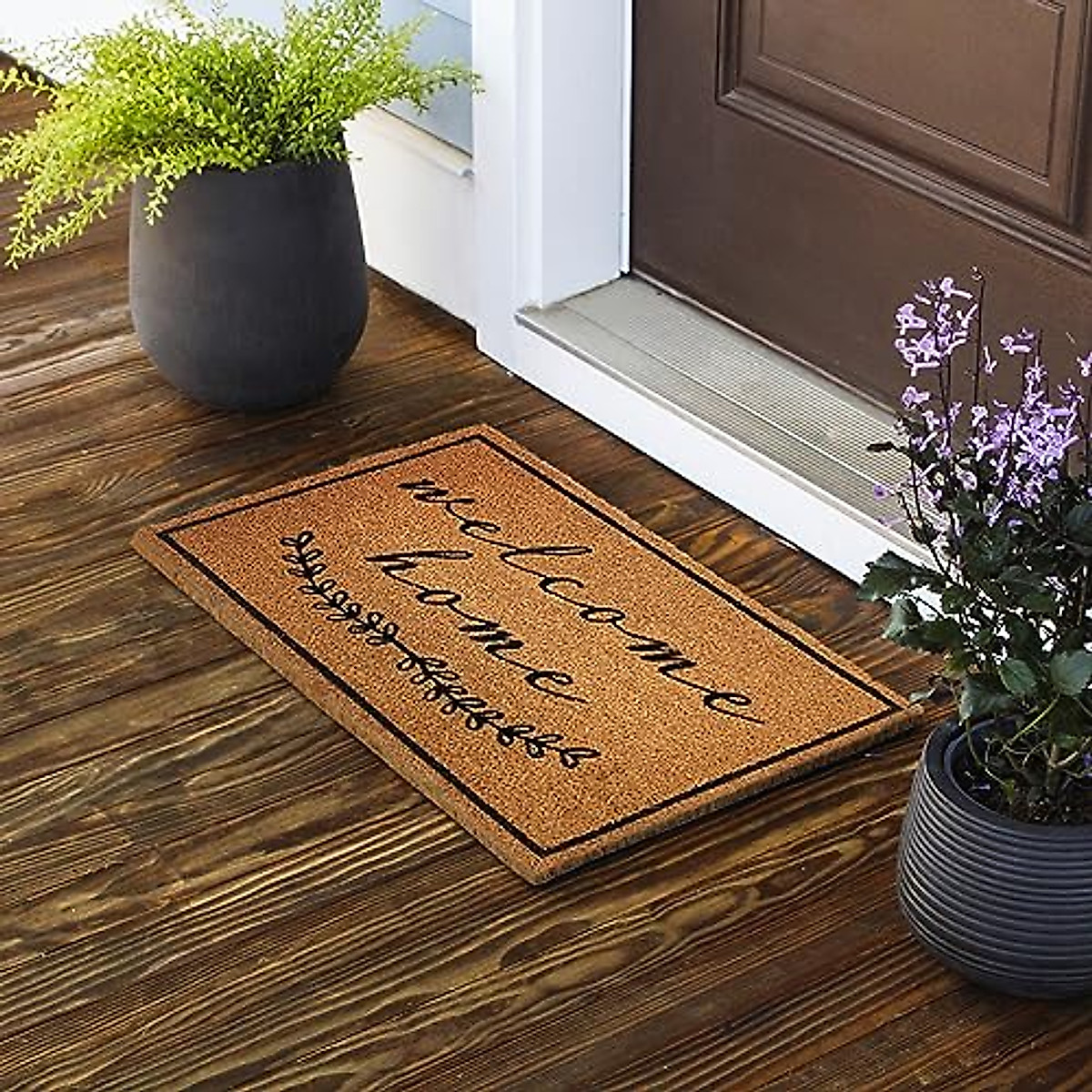 Avera Products Everday Doormat - Welcome Home - Natural Coir Fiber Doormat - 17" x 29" Everday Welcome Door Mat - Anti Slip Rubber Backing
