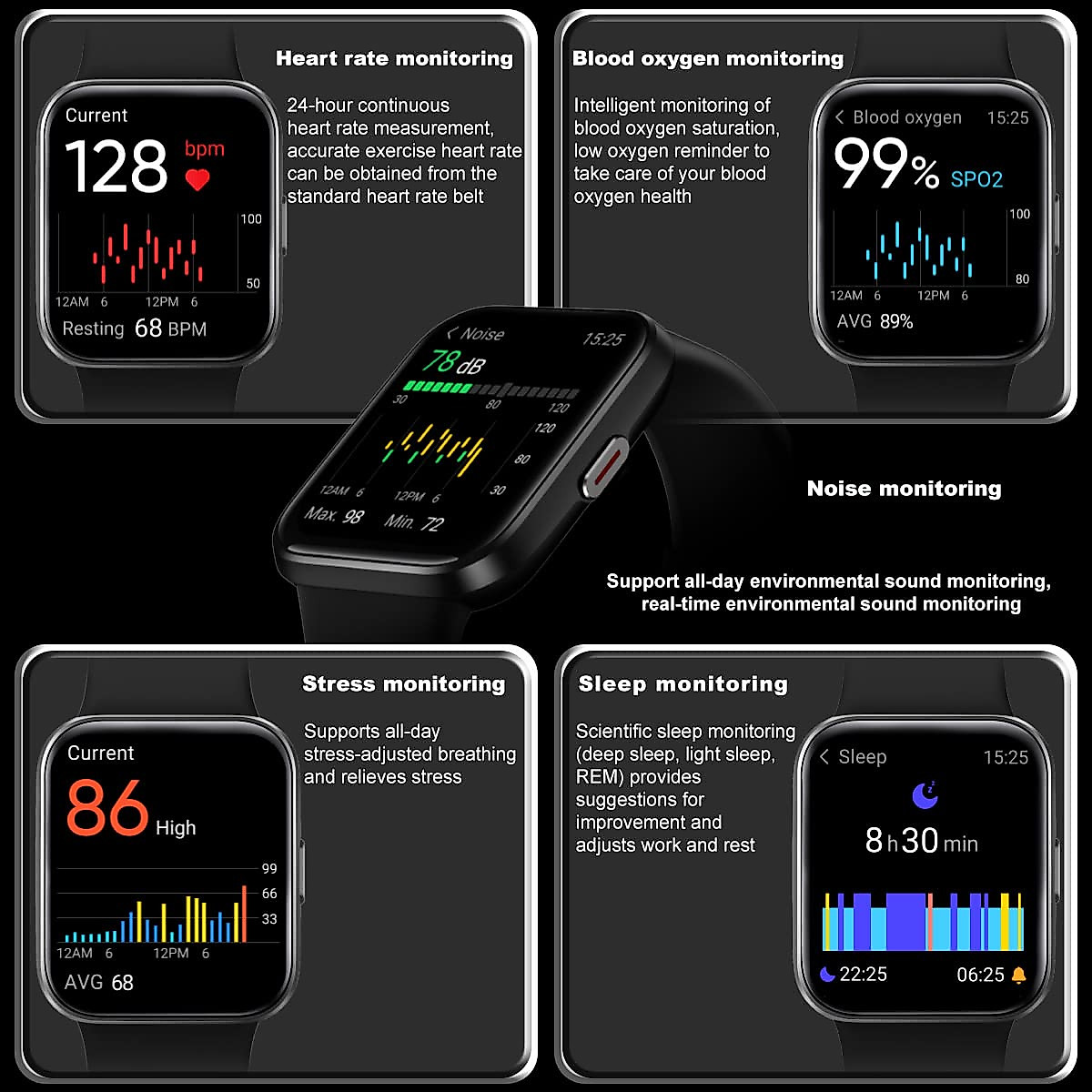 DECWIN Smart Watch, 1.69"(Call Receive/Dial) Smartwatch for Men Women,Alexa Built-in,Heart Rate Sleep Monitor,Music Control,2022 Waterproof Swimming Fitness Tracker Compatible Android iOS Phone