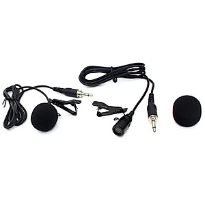ZRAMO Metal 3.5mm Mono Screw Hands-free Lavalier Microphone w/Outside Screw Connector for Sennheiser Wireless Transmitter- Noise Cancelling Condenser Mic, Clear Voice (2X Lapel Microphone)