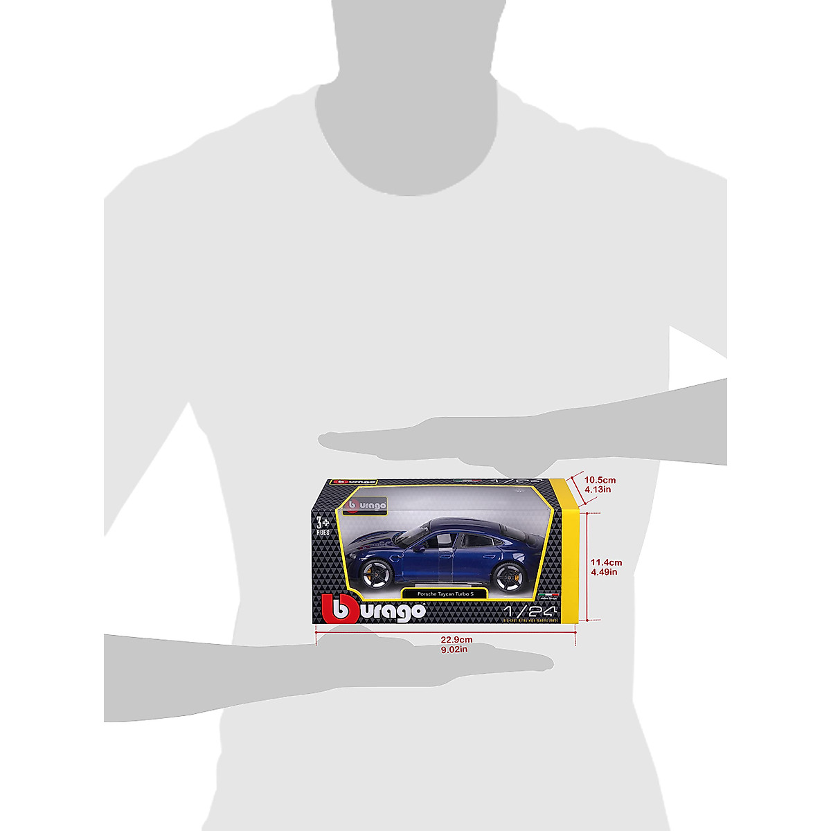 Bburago Porsche Taycan Turbo S in Blue in 1/24 Scale (18-21098B)