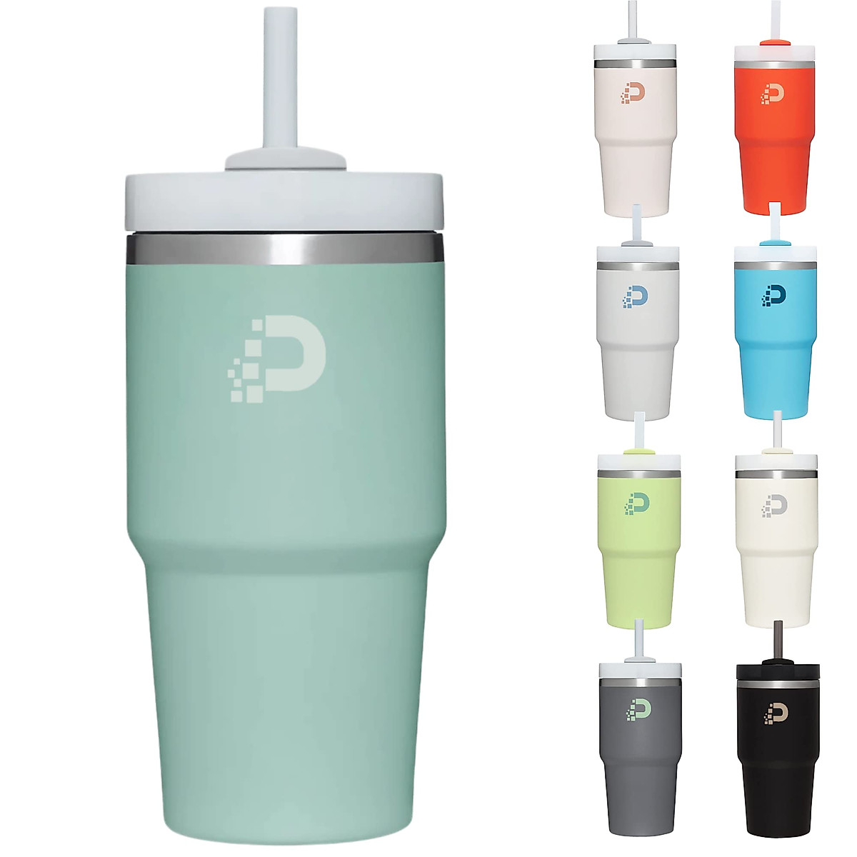 Acuewuja 20oz/590ml Tumbler With Lid And Straw Reusable Adventure Quencher H2.0 Vacuum 18/8 Stainless Steel Coffee Travel Mug Leak Resistant Insulated Beer Cup (Eucalyptus)