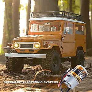 BEEZRC FMS 1/10 RC Crawler FJ40 Toyota Licensed RS 4WD 2.4G Model Car Hobby 4x4 RC Rock Crawler RC Car Offroad RC Truck Remote Control Car with Transmitter for Adults(Yellow) FMS11035RSYL