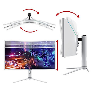 Sceptre 34" UltraWide 1000R Curved Gaming Monitor 3440 x 1440 up to 165Hz 1ms 99% sRGB Ambient Light Sensor, HDR1000 Height Adjustable Nebula White 2022 (C348B-QUN168W)