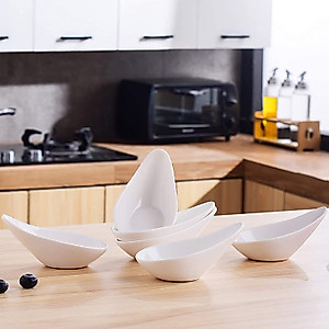 MALACASA Porcelain Sauce Dip Bowls, Ceramic Serving Dish Condiment Set, Small Snack Bowls for Seasonings/Appetizers/Relish, Set of 6, Series Ramekin