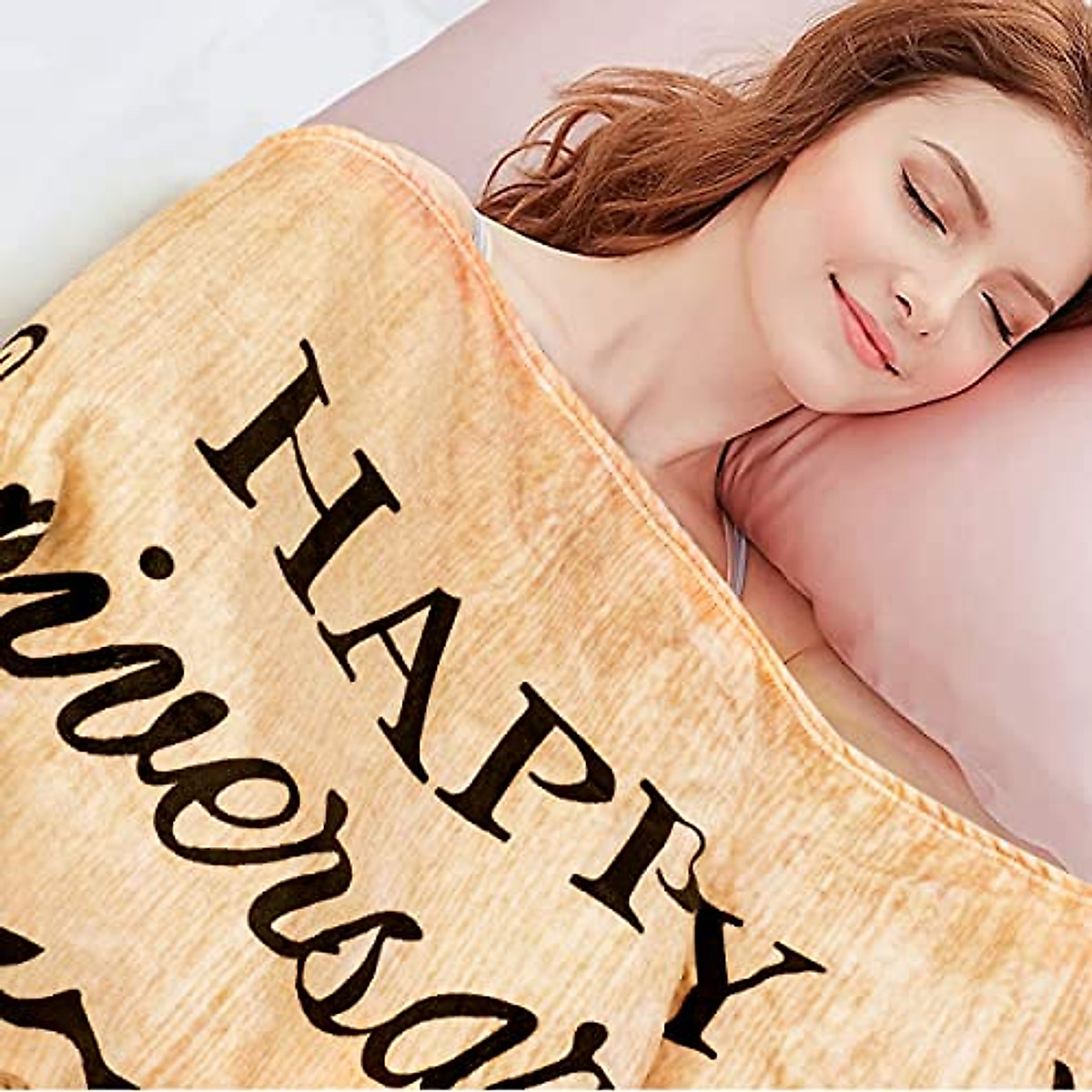 BLAMEZI Wedding Anniversary for Her Him Gifts, Personalized Throw Blanket Gift, Anniversary Christmas Valentines for Wife Husband Mom Dad Gifts