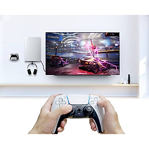 ElecGear PS5 Magnetic Wall Mount, Metallic Mount for Playstation 5 Ultra HD and Digital Edition, Pulse 3D Gaming Headset Hook, Magnets and Built-in Level Design fits Left or Right Beside TV