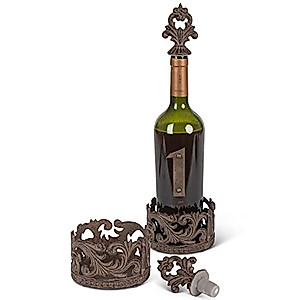 GG Collection Acanthus Wine Bottle Holder and Stopper
