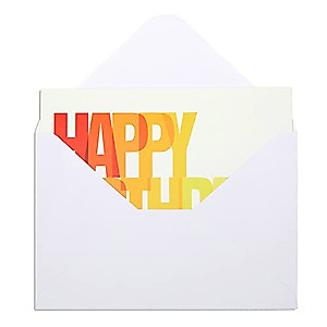 Best Paper Greetings 144 Pack Happy Birthday Cards Bulk Box Set with Envelopes for Students, Work, Office, Colorful Ombre Font (6 Designs, 4x6 In)
