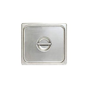 Thunder Group STPA5120C Steam Table Pan Cover, 1/2 Size, Solid with Handle, Reinforced Corners, 24 Gauge, Stainless Steel, NSF (Made in China), Pack of 12