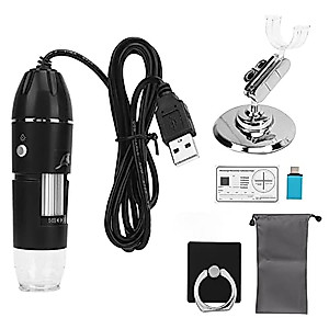 USB Digital Microscope 50X to 1600X, 8 LED Magnification Endoscope Camera, Handheld HD Inspection Microscope with Stand, Compatible for Android Phone Laptops