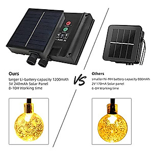 WERTIOO 55FT 100 Led Solar String Lights Outdoor with Remote, Waterproof Solar Powered Outdoor Lights with 8 Lighting Modes for Patio Gazebo Porch Camping Tree Garden (Warm White)