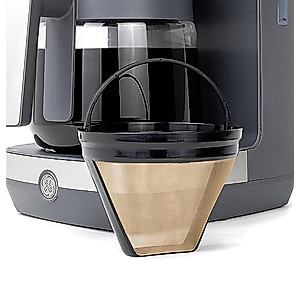 GE Drip Coffee Maker With Timer | 12-Cup Glass Carafe Coffee Pot With Adjustable Keep Warm Plate | Wide Shower Head for Maximum Flavor | Kitchen Essentials | Stainless Steel