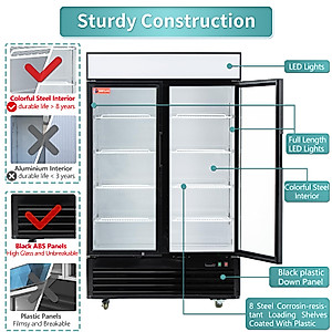 WESTLAKE Merchandiser Commercial Display Refrigerator Glass Door Section Reach-in Glass Door Upright Fan Cooling