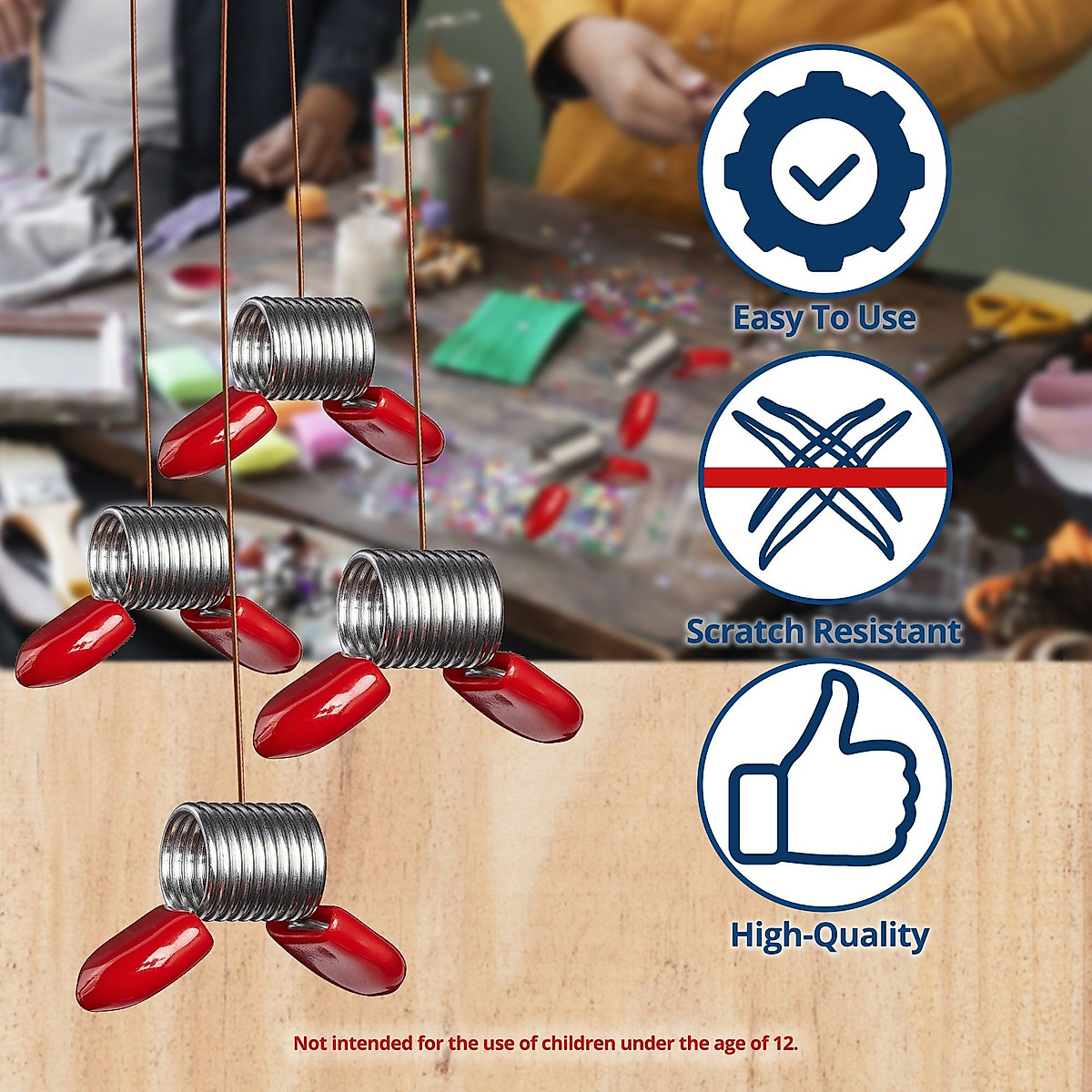 Soft Flex Bead Stoppers, Red, 4/Pkg